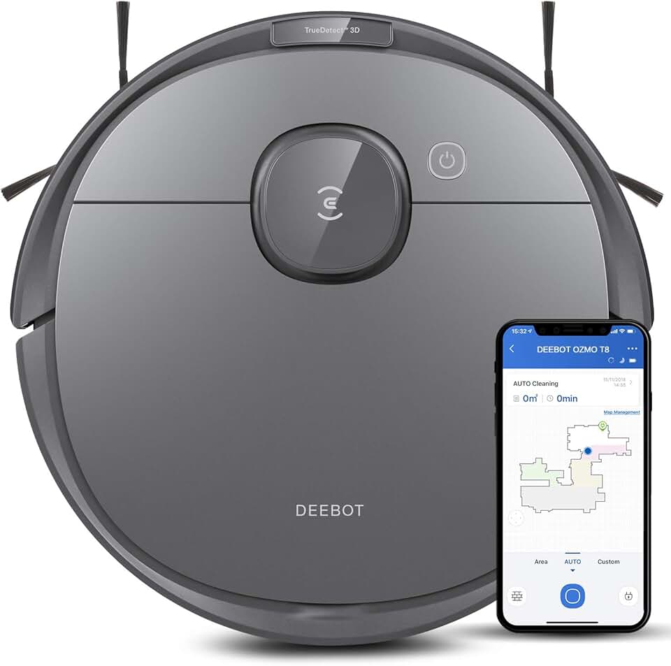 Ecovacs Deebot T8 Robot Vacuum and Mop Cleaner, Precise Laser ...