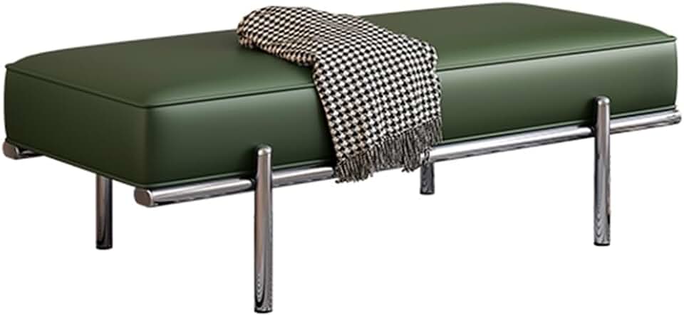 Bench Padded Entryway Bench, Modern Bedroom Bench, Faux Leather Ottoman ...