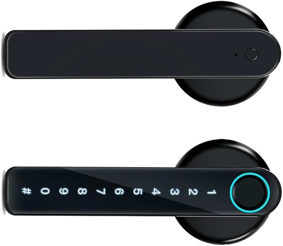 Smart Door Lock Handle Fingerprint Password Remotely Unlock Keyless ...