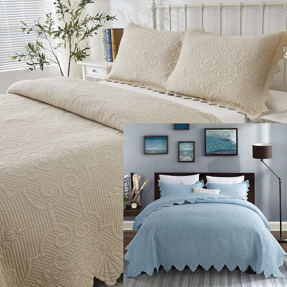 Brandream Quilts King Size Comforter Set Matelasse Coverlet Set ...