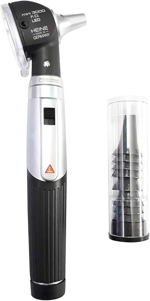 Heine Mini-3000 LED F.O. Otoscope with 10 Disposable Tips D-008.70.110 ...