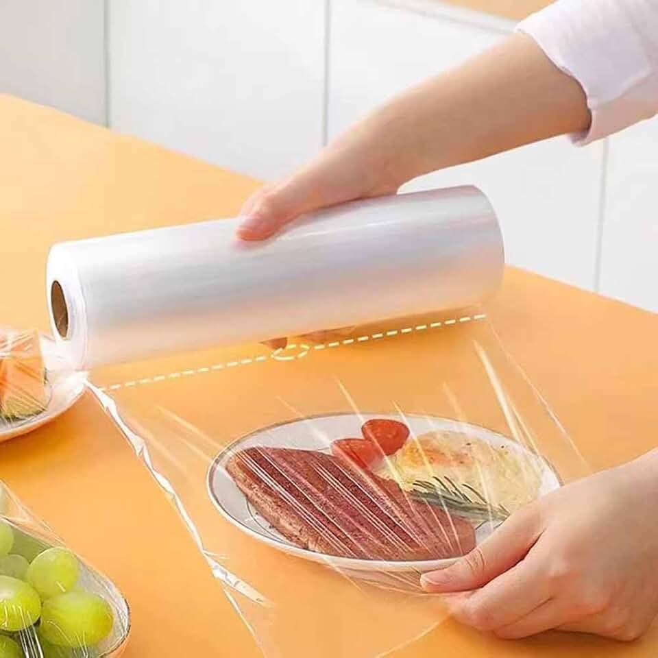 Kitchen Plastic Wrap, Fresh Keeping Bag Cling Wrap Plastic Food Wrap ...