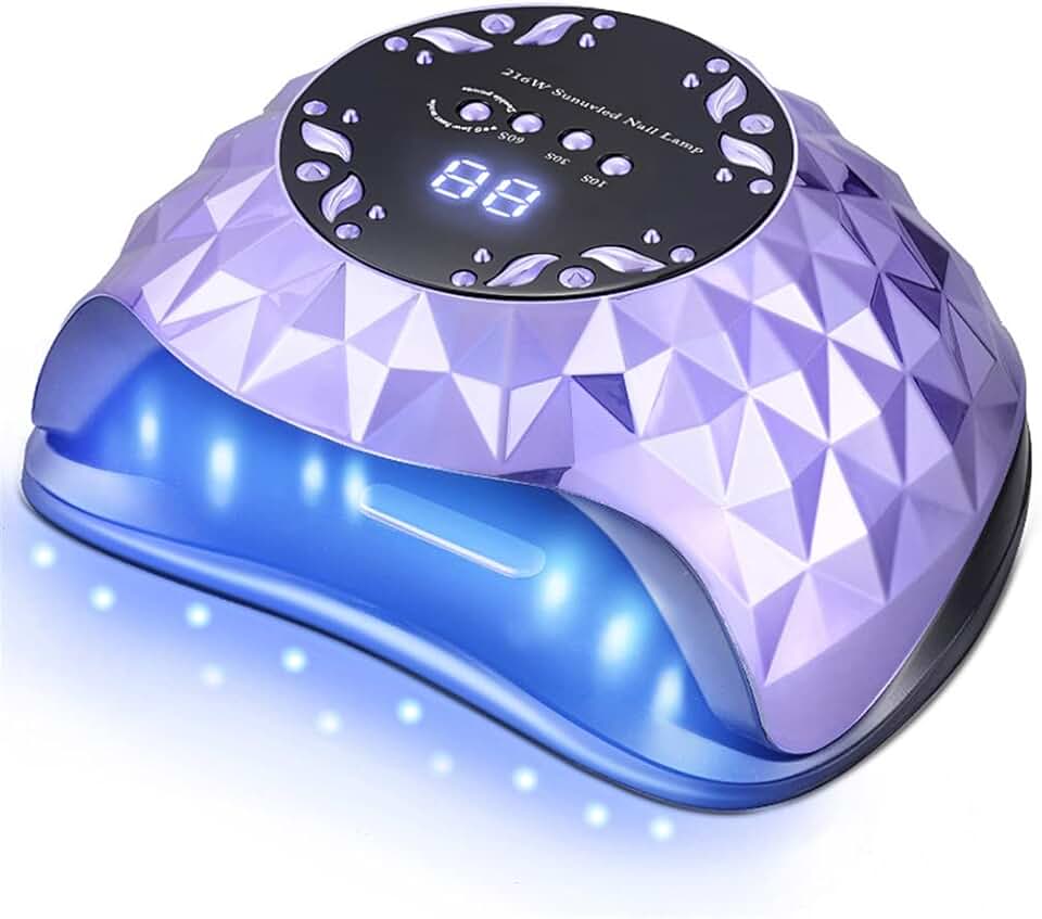Nail Lamp Nail Dryer for All Gel Polish Fast Curing with 4 Timers Large ...