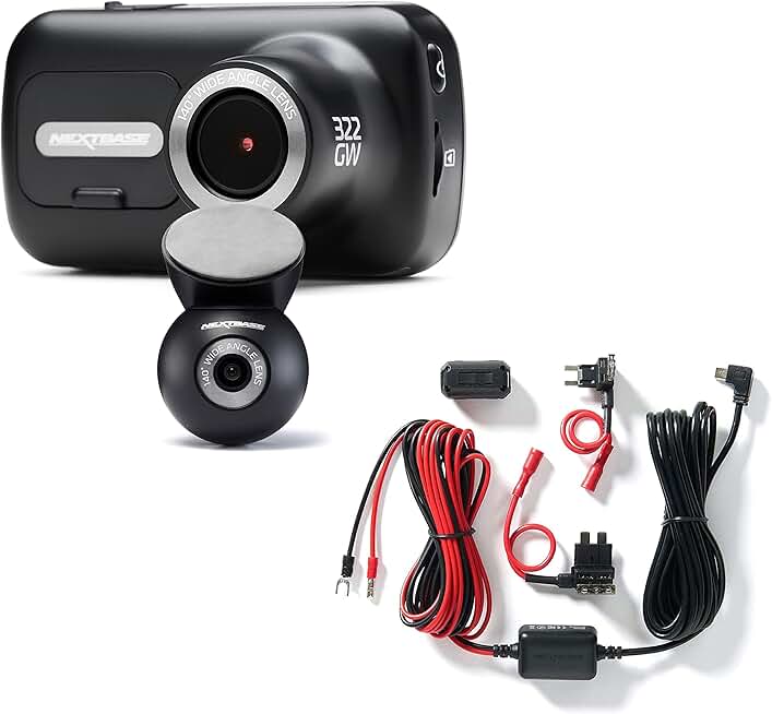 Nextbase 322GW Dash Cam Front and Rear Camera + Hardwire Kit - Costco ...