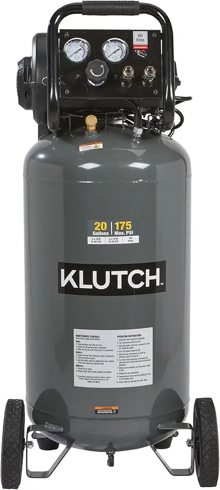 Klutch Portable Air Compressor, Workshop Air Compressor With Oil-Less ...