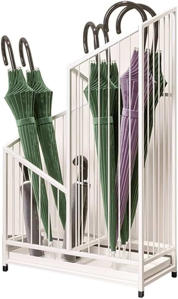 Umbrella Stand Racks White Indoor Metal Umbrella Holder - For 25 ...
