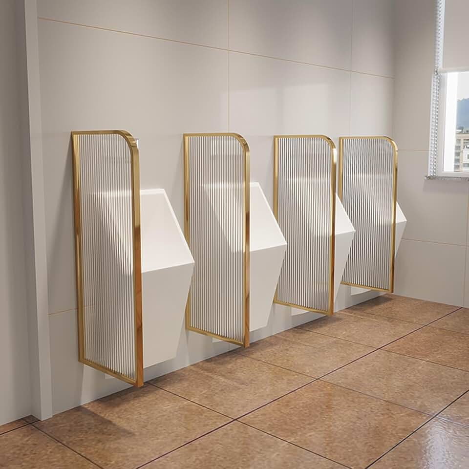 Urinal Screen Toilet Partition, Tempered Glass Panel Stainless Steel ...
