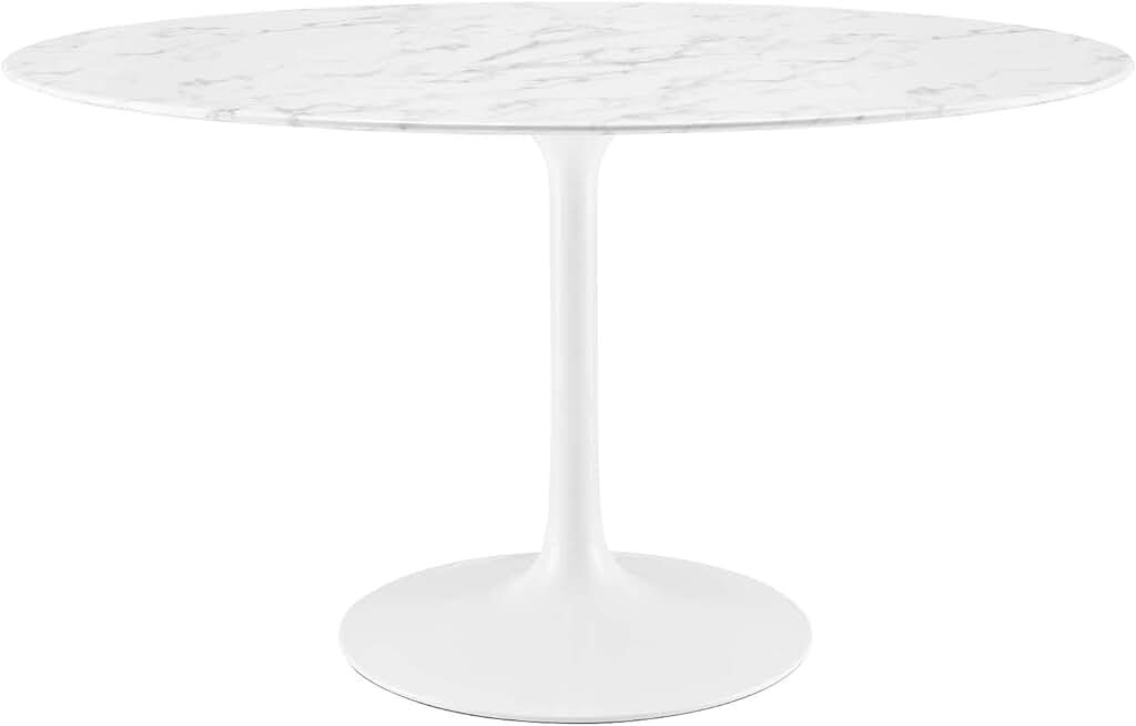 Modway Lippa 54" Oval-Shaped Mid-Century Modern Dining Table with ...