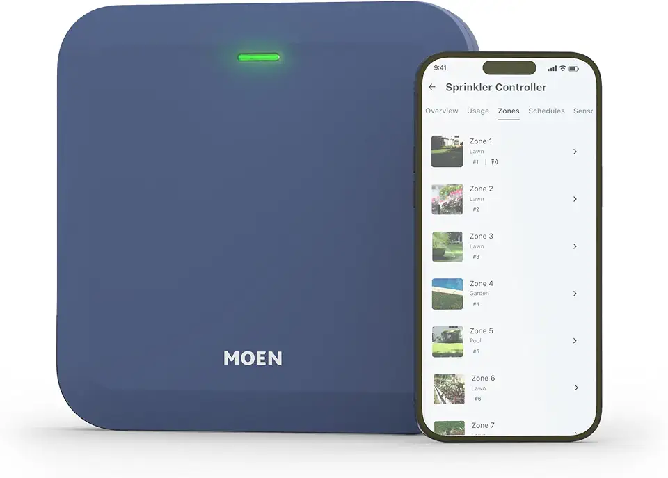 Moen 16-Zone Smart Sprinkler Controller, Wi-Fi Connectible Smart ...
