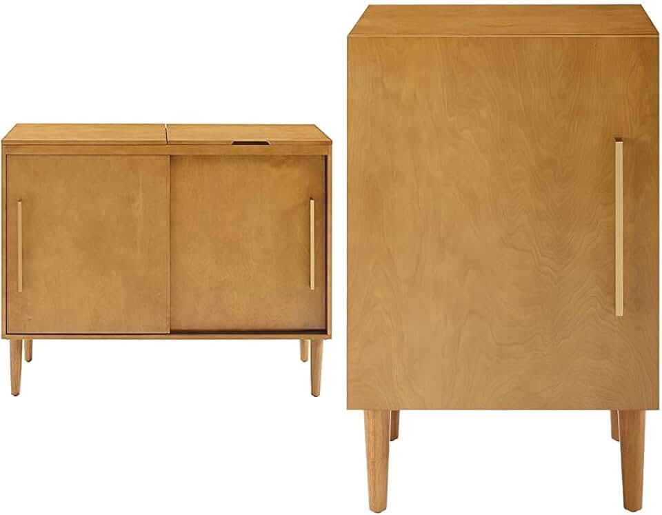 Crosley Furniture Everett Media Console and Record Player Stand, Acorn ...