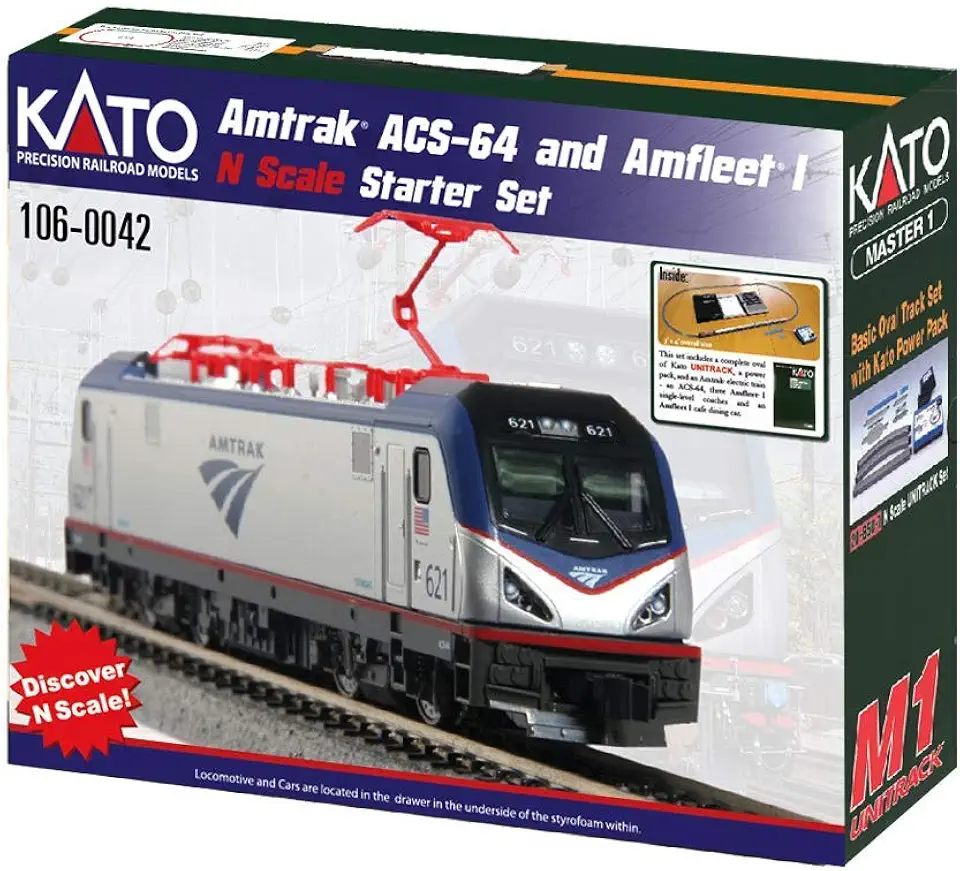 Kato USA Model Train Products N Amtrak ACS-64 & Amfleet I Starter Set ...