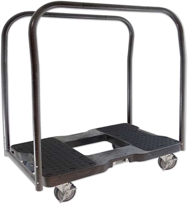 SNAP-LOC 1500 LB PANEL CART DOLLY BLACK with Steel Frame, 4 inch ...