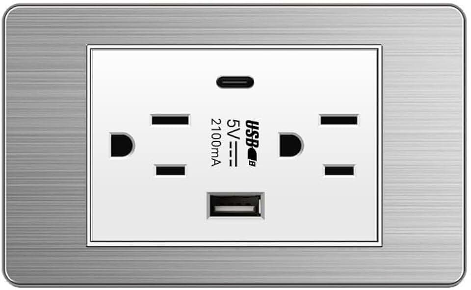 15 Amp GFCI Outlet,American Standard Wall Outlet，3pin AU（15A）+USB+Type ...