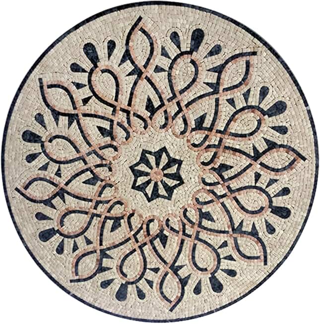 Floral Intricacy Mosaic Inlay | Amazing Mosaics Art | Mosaic Medallion ...