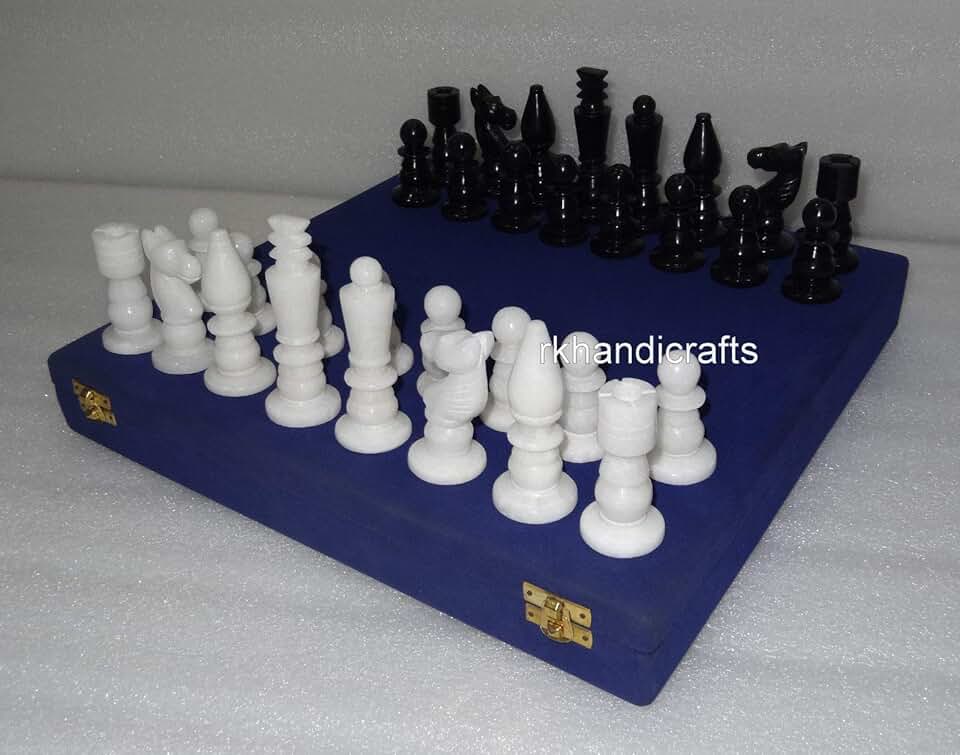 King Size 4 Inches Hand Carving Work Game Coin Black and White Marble ...