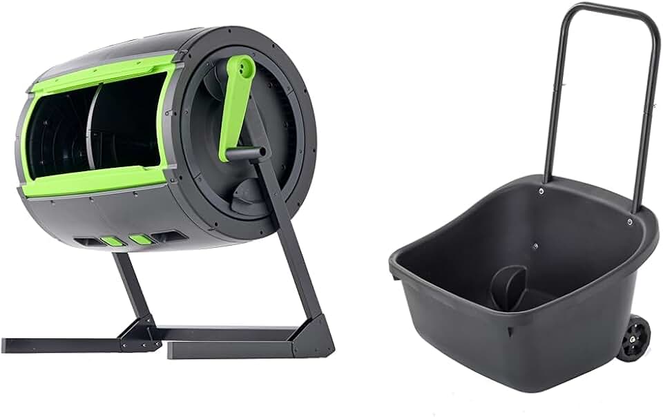 Maze 65 Gallon Two Stage Compost Tumbler Bundle with Large Double Doors ...