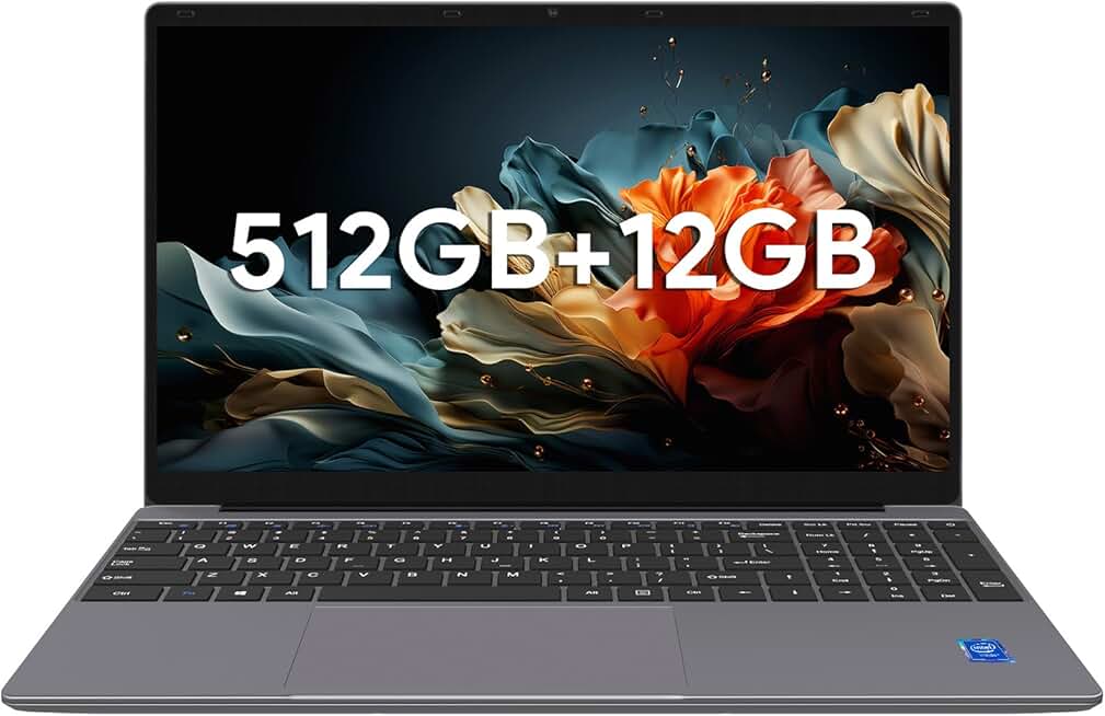 ApoloSign 12GB RAM, 512GB SSD Laptop, Expandable 1TB, with Intel N5095 High-Speed Performance ...