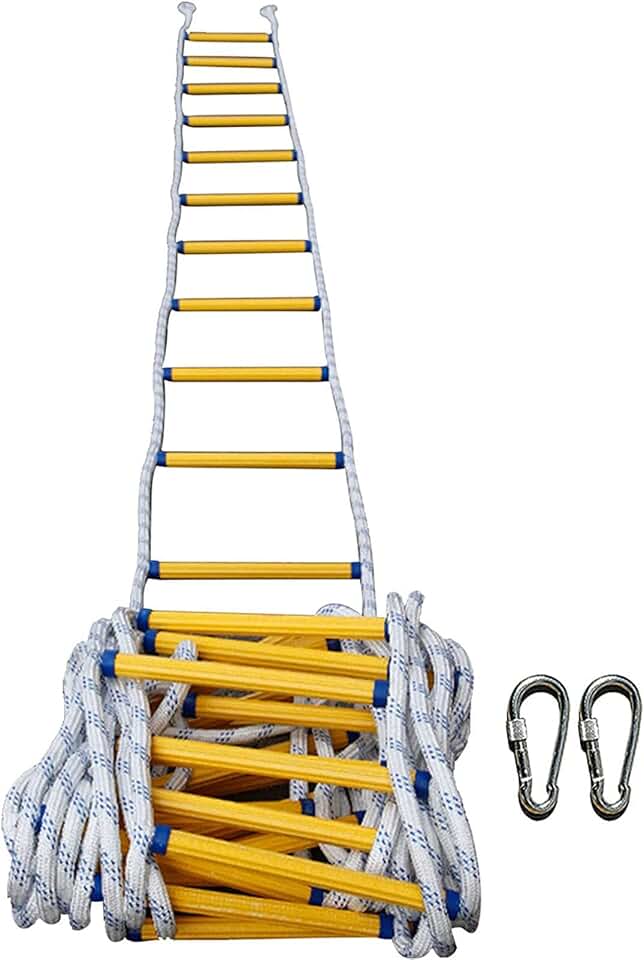 Fire Escape Rope Ladder, Flame Resistant Emergency Fire Safety ...