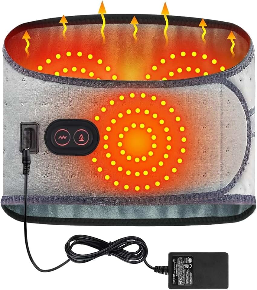 Electric Waist Therapy Heating Belt Lumbar Vibration Hot Compress Back ...