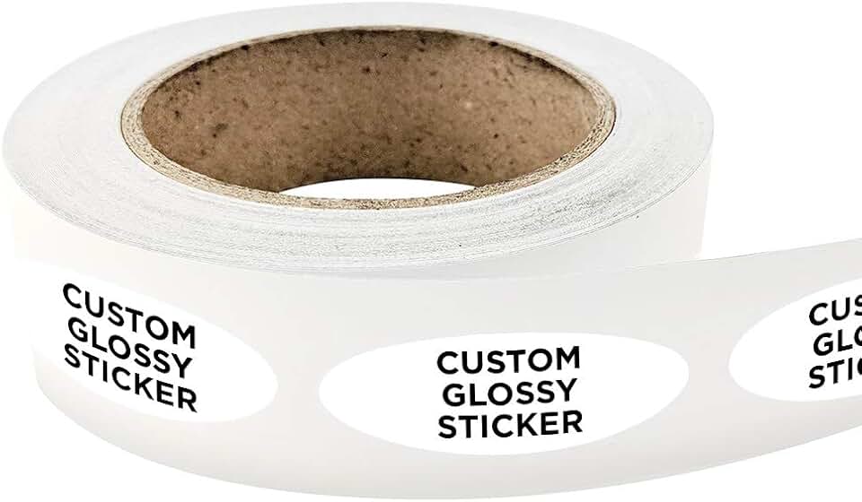 3000 Oval Shape Custom Glossy Roll Label Stickers 6" x 2" for Products ...