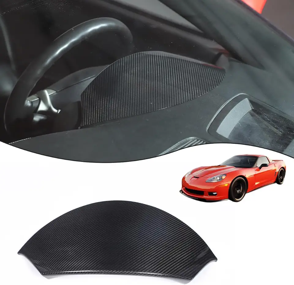 100% Real Carbon Fiber Car Interior Dashboard Gauge Cover Trim ...
