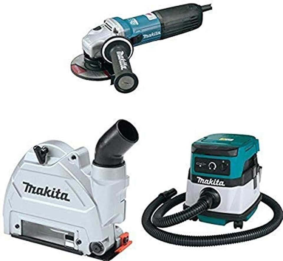 Makita GA5042C 5-Inch SJS II High-Power Angle Grinder, 196845-3 Dust Extraction Tuck Point Guard ...