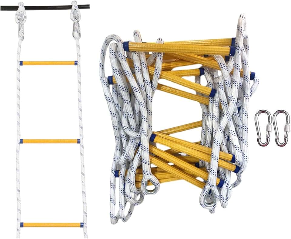Rope Ladder Fire Escape Ladders 2-6 Storey Portable Fire Evacuation ...