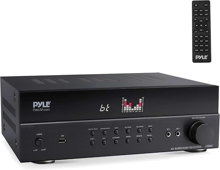 Pyle Hi-Fi Wireless BT Home Theater Receiver - 7.2 Channel Surround ...