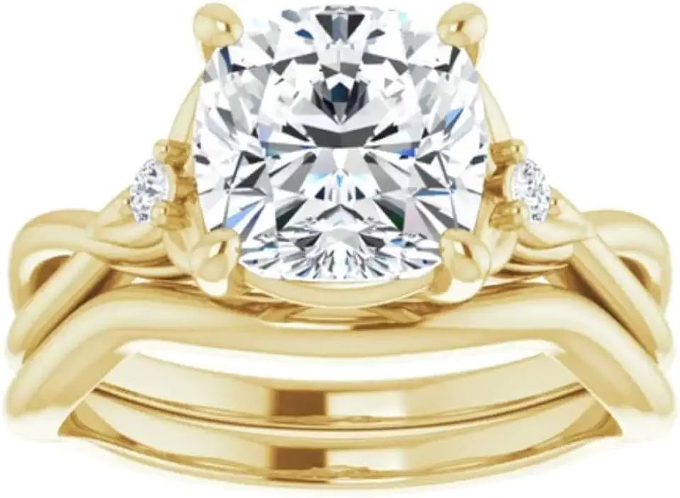 3 CT Moissanite Handmade Bridal Ring Set Engagement Anniversary Ring for Women, Solitaire Style ...