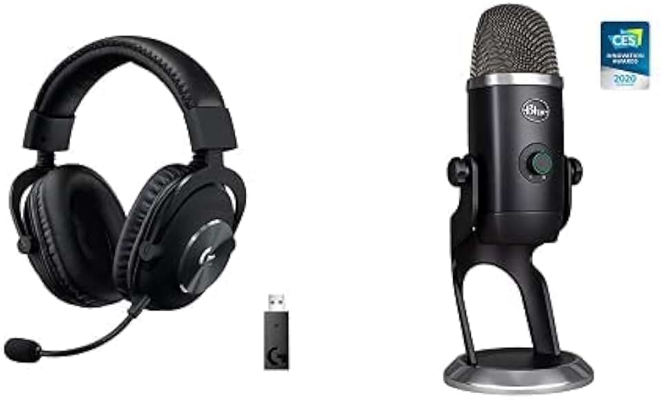 Logitech G Pro X Wireless Headset + Blue Yeti X USB Microphone Gaming ...