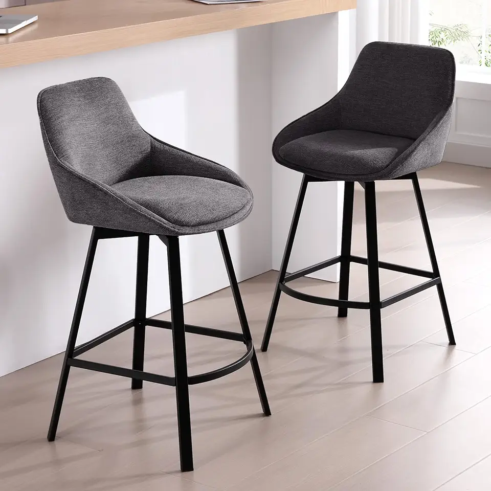 Zesthouse Swivel Counter Height Bar Stools Set of 2, 26" Bar Stools ...