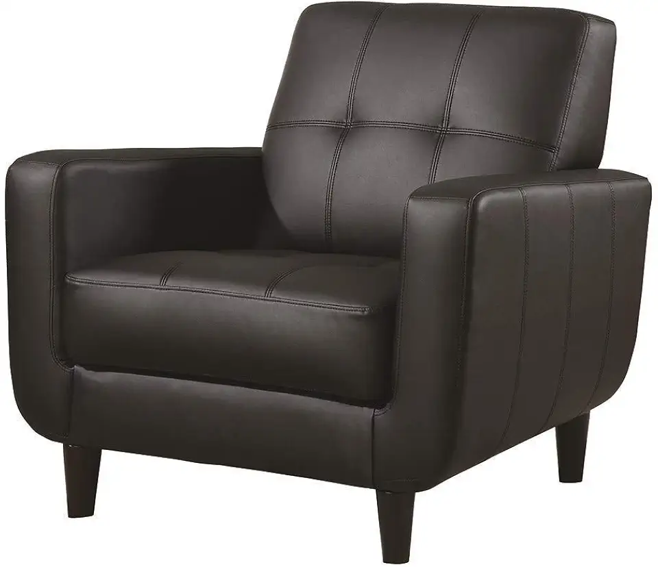 Coaster Casual Cappuccino Accent Chair with Round Wood Legs Black ...