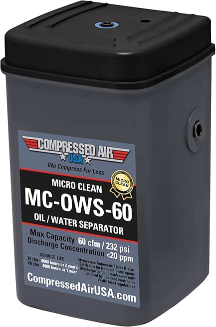 60 CFM Oil Water Separator Box, Self-Contained Air Compressor ...
