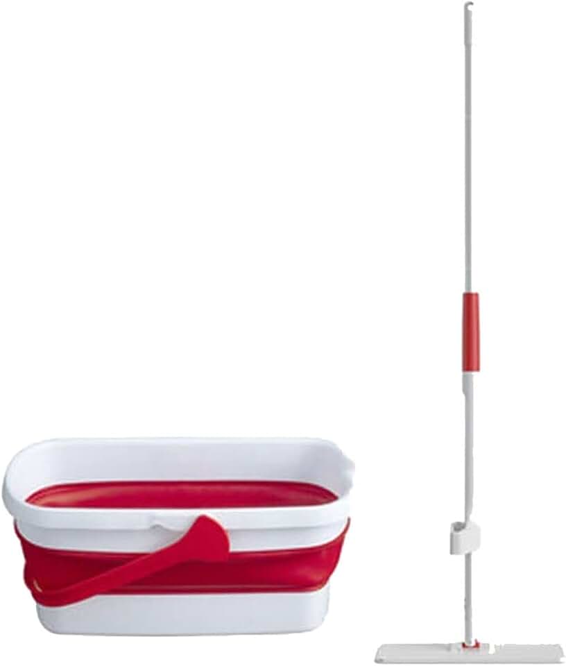 Folding Bucket Flat Squeeze Mop and Folding Bucket Free Hand Washing ...
