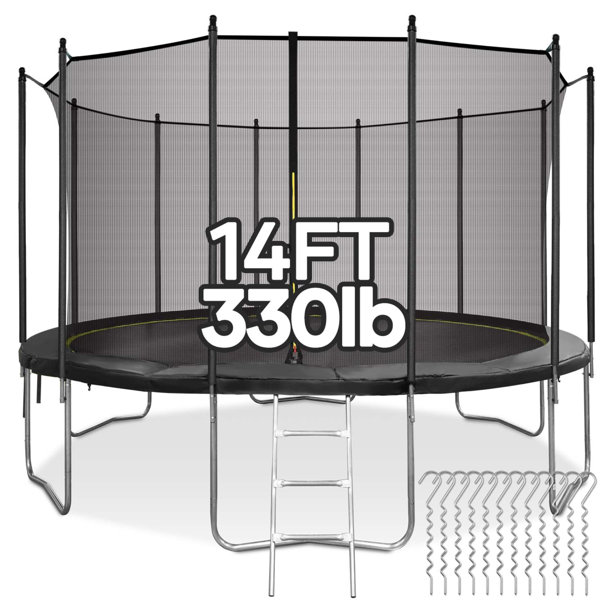 MARNUR 14 FT Trampoline for Kids Max Weight 330 LBS with Ladder, Safety ...