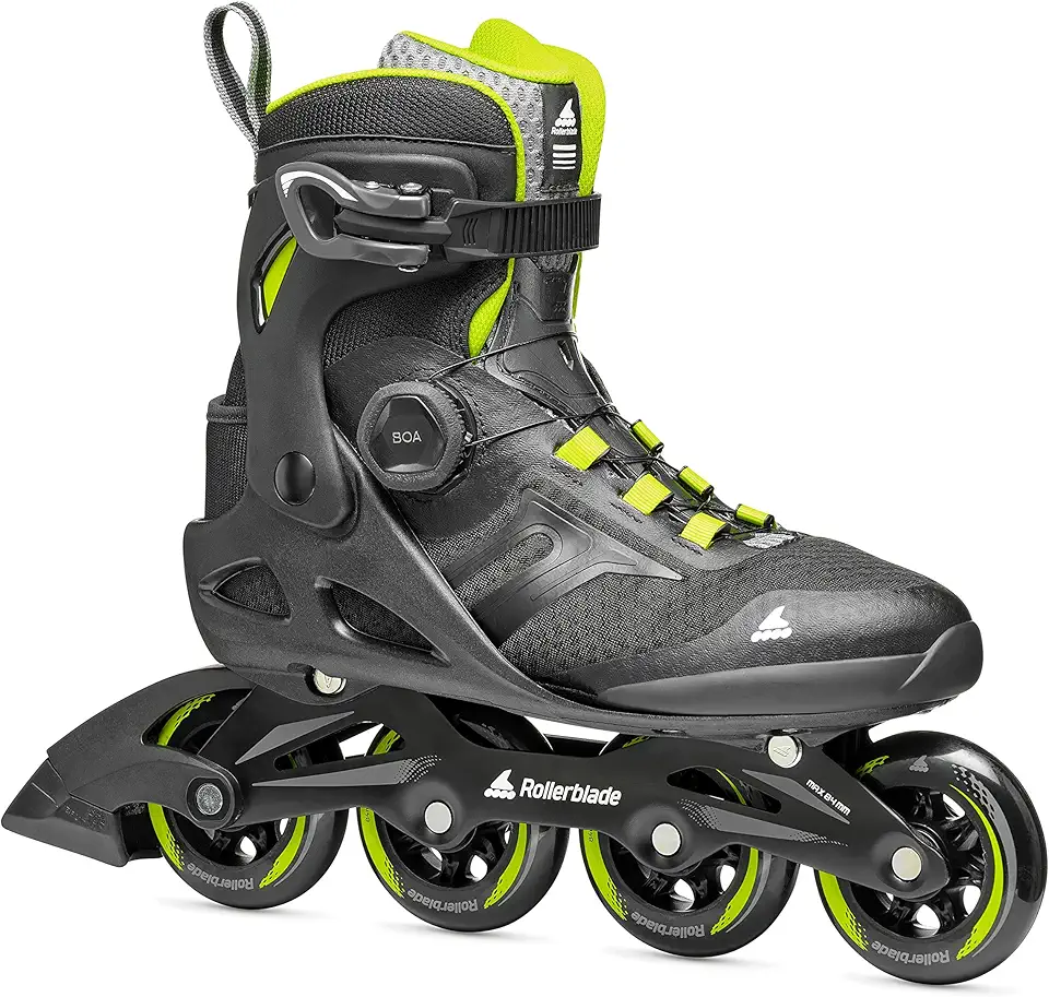 Rollerblade Macroblade 84 BOA, Adult Fitness Inline Skate, Black & Lime ...