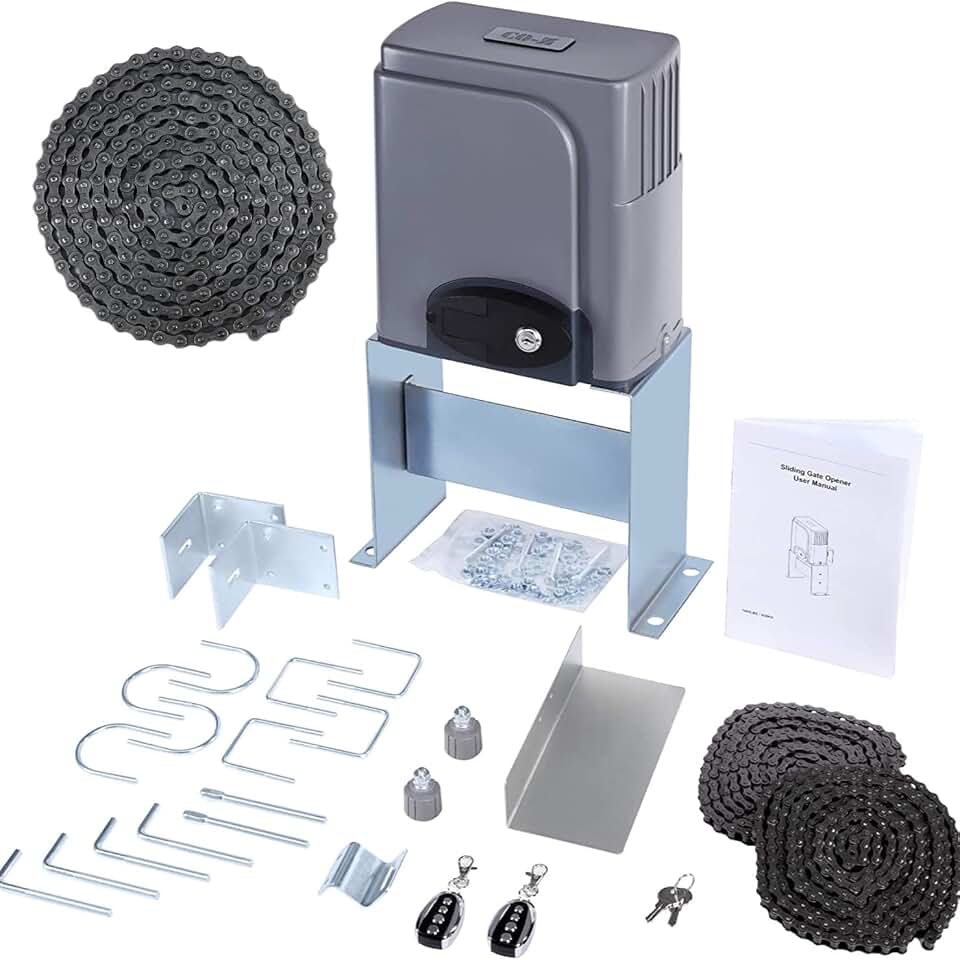 CO-Z Automatic Sliding Gate Opener with 2 Remote Controls &1 Backup #41 ...