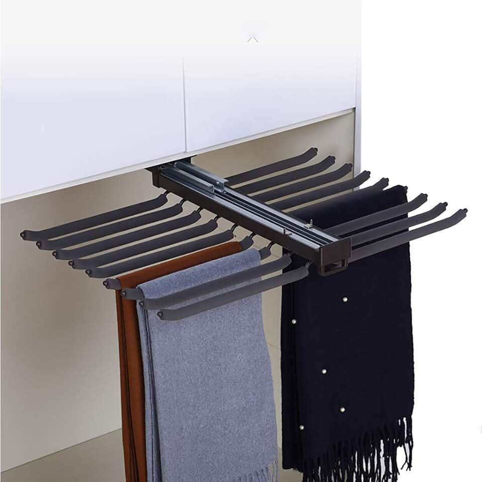 Cabinet Pull Out Trouser Hanger Rail Scarf Tie Holder Rail with Damper ...
