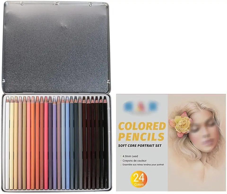 OIIUCIZJ CSCDD 24 Colours Character Drawing Skin Tone Pencils Hand ...