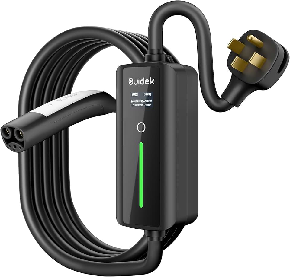 Level 2 Portable Tesla Charger - 32A 7KW Adjustable Electric Car ...