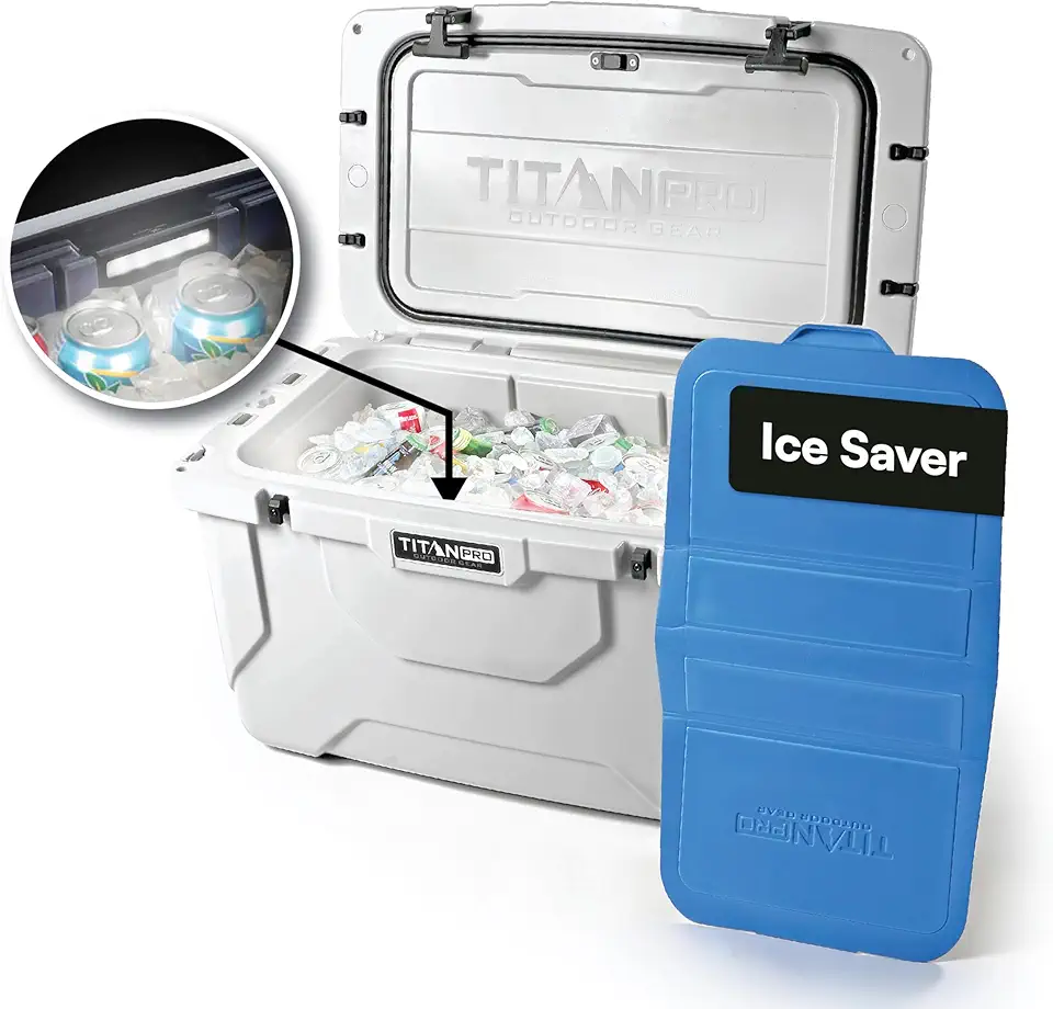 Titan PRO High Performance Ice Chest - 55 Quart Capacity - Hard Cooler ...