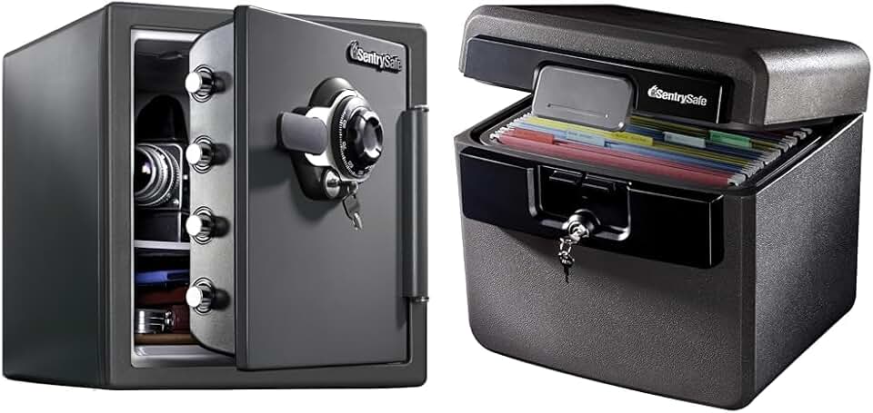 SentrySafe Fireproof and Waterproof Steel Home Safe with Dial ...