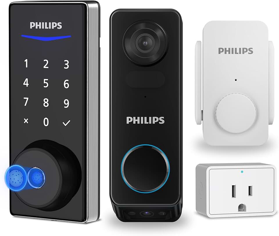 Philips Video Smart Lock, Wireless Dual Camera Video Doorbell+Wi-Fi ...