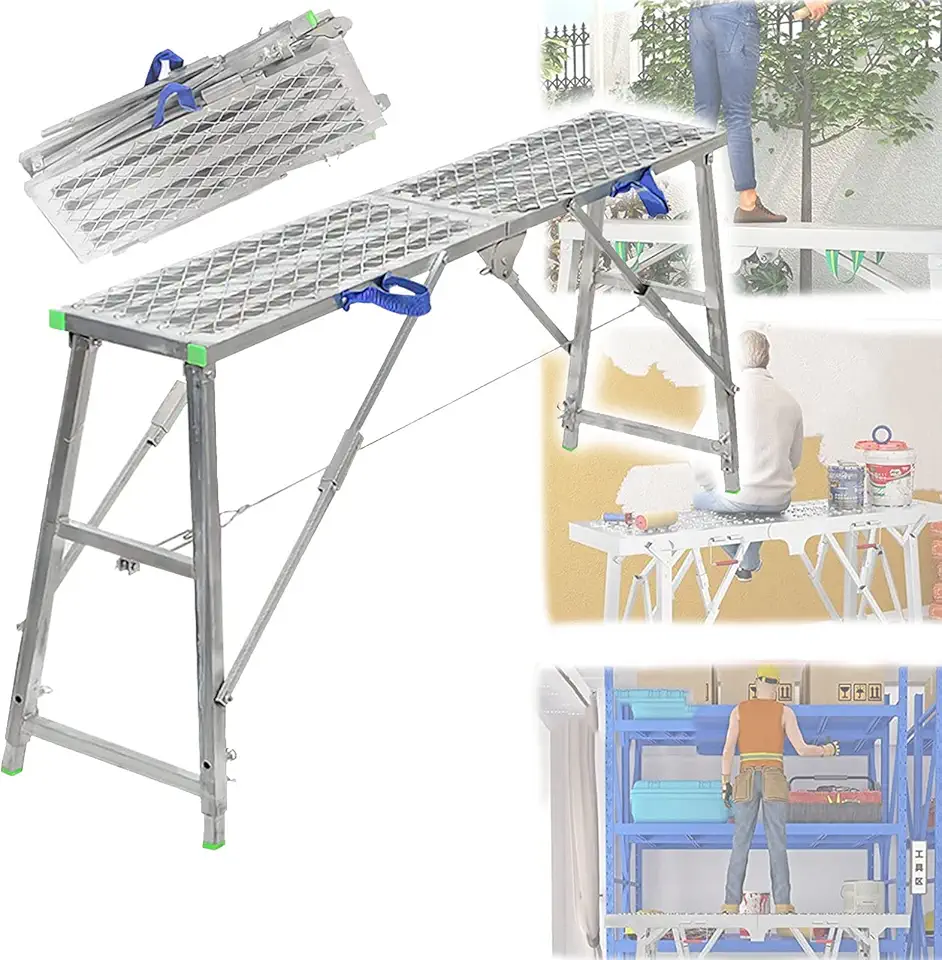 Adjustable Height Folding Scaffolding Platform Work Bench ...