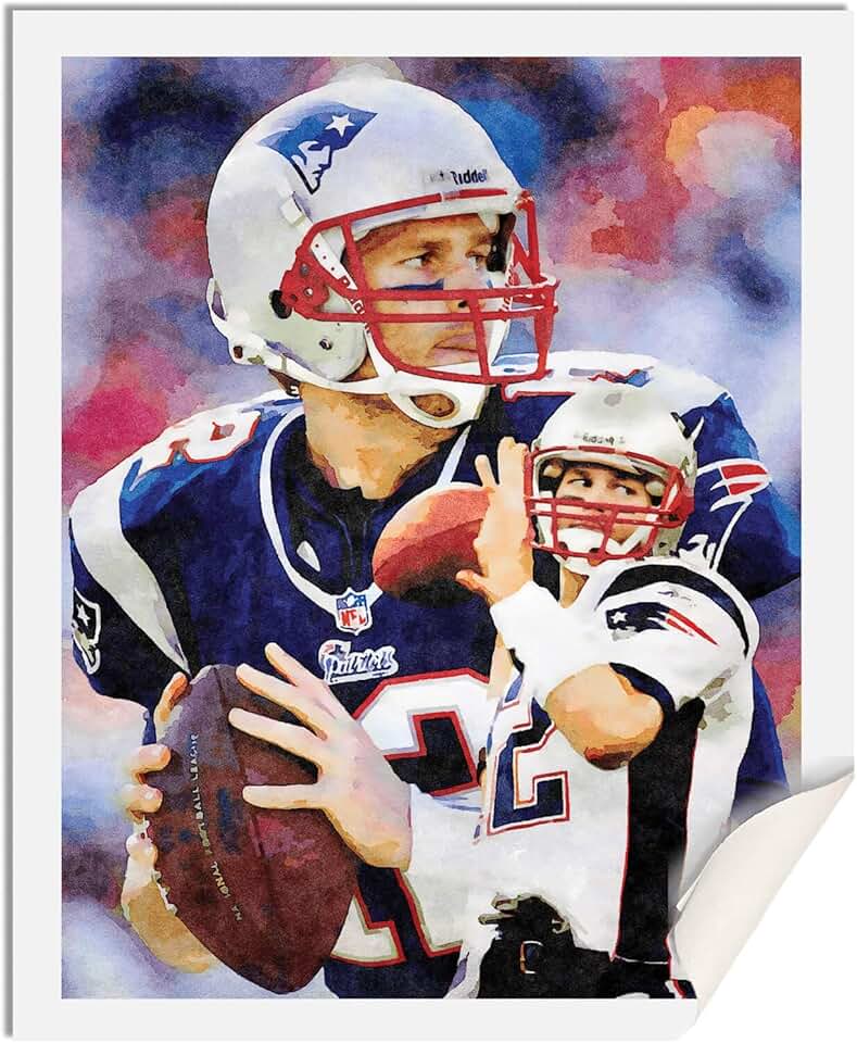 Tom Brady New England Football Quarterback HOF Hall of Fame Art Print ...
