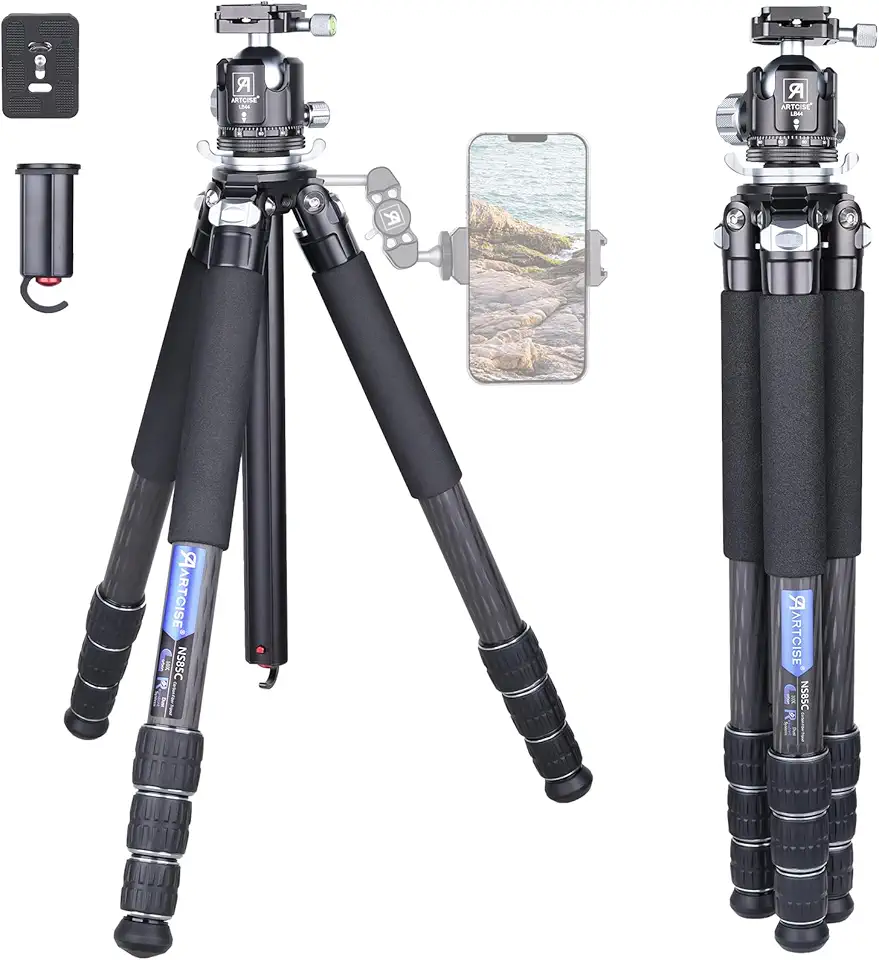 Compact Design Lightweight Carbon Fiber Tripod with Arca 44mm Ball Low ...