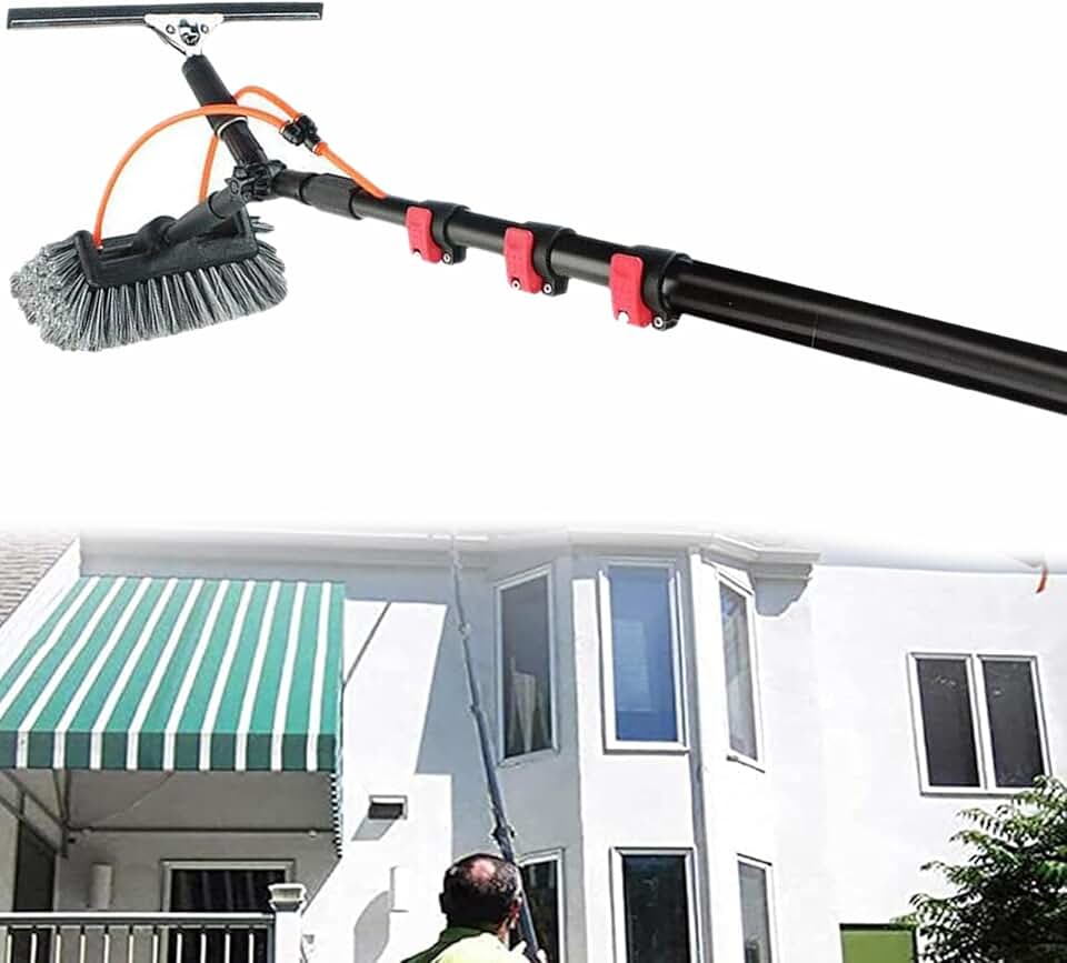 Cleaning Brush Window Cleaning Pole, Water Fed Telescopic Brush ...