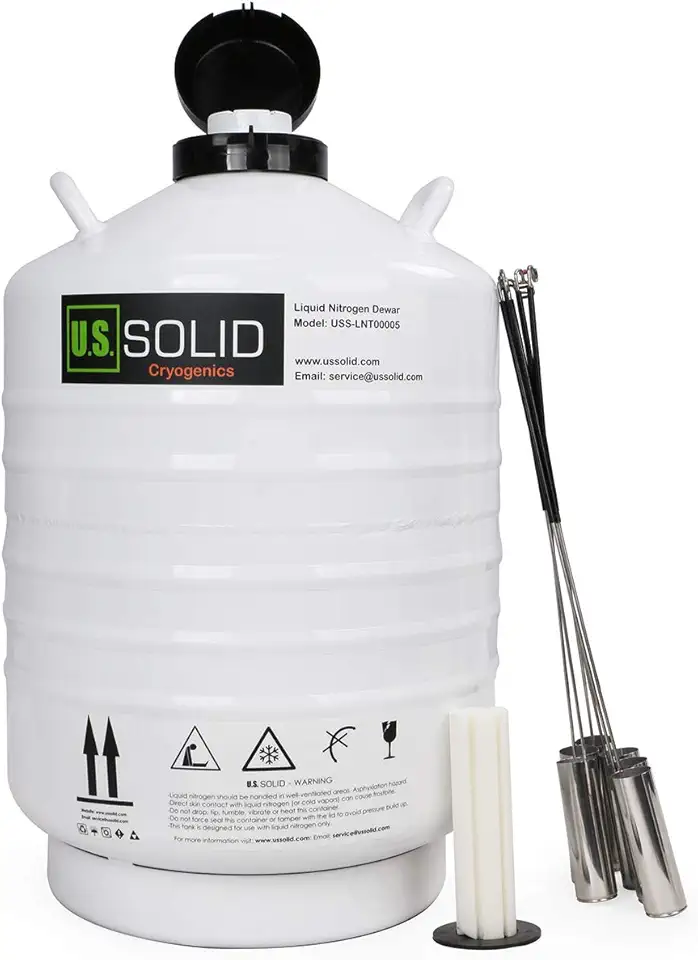 U.S.SOLID 30L Cryogenic Container Liquid Nitrogen LN2 Tank Dewar with ...