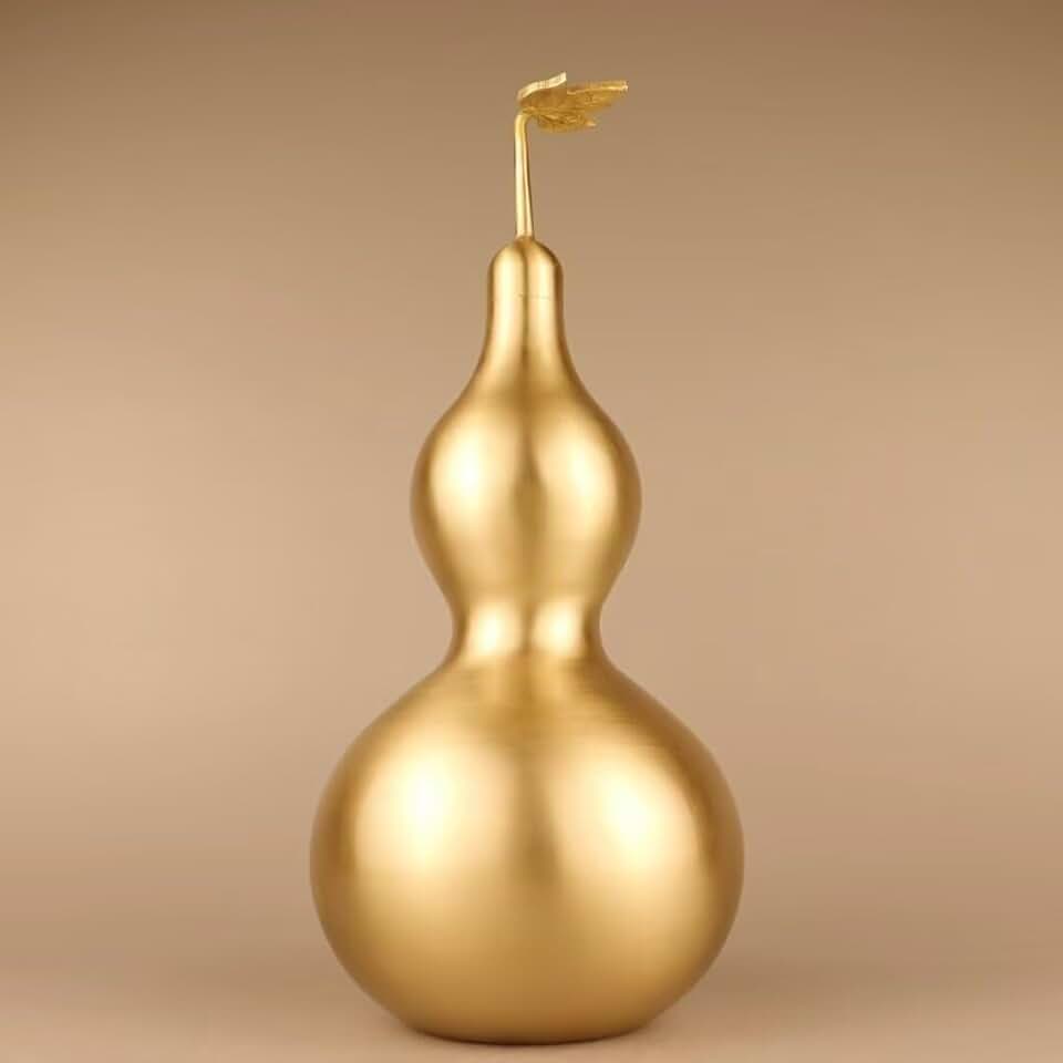 Brass Gourd Statue Feng Shui Brass Good Luck Gourd Taoist Home Living ...