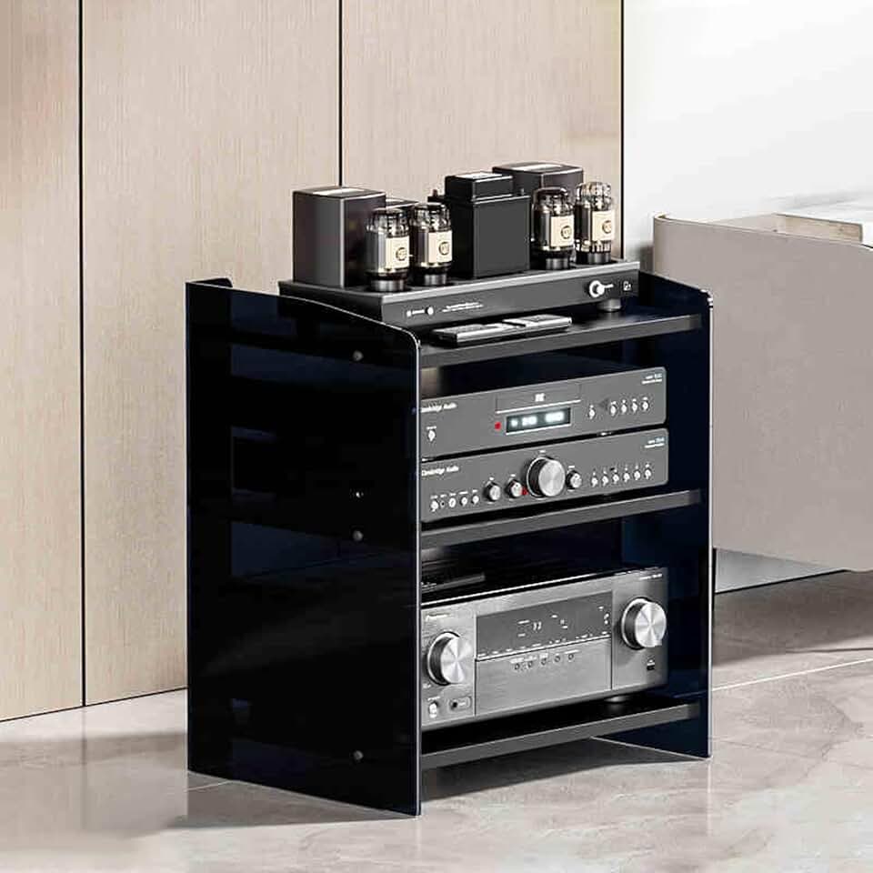 Media Storage Cabinet, Stereo Racks and Stands with Storage Shelves, 3 ...
